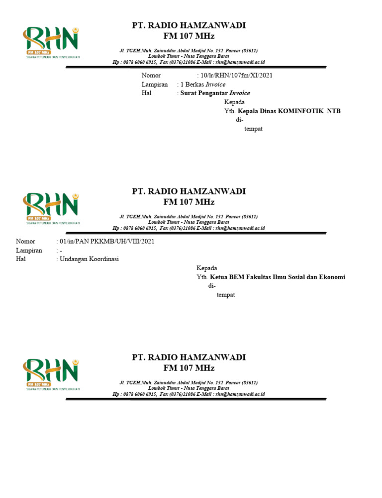 contoh Print Amplop RHN | PDF