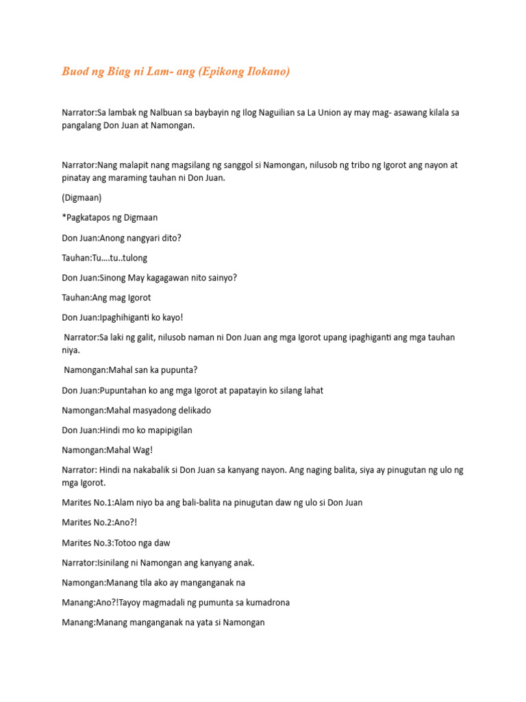 Biag Ni Lam Ang | PDF