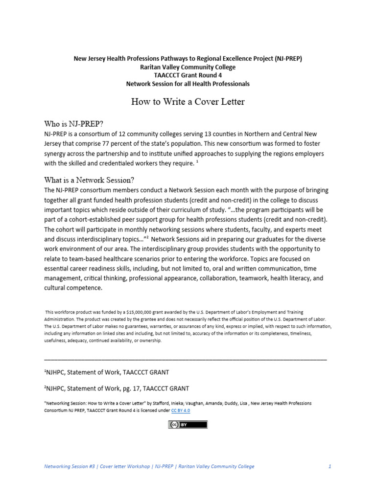 Raritan Cover Letter Lesson Plan Ada | Download Free PDF | Hospital ...