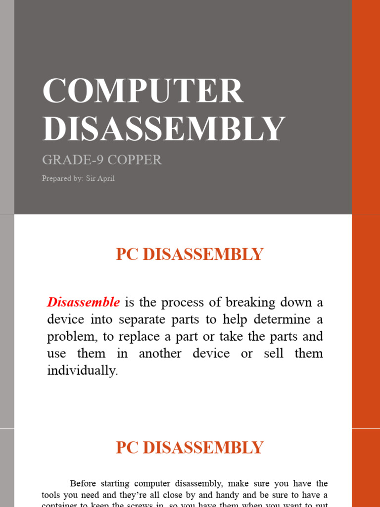 Personal Computer Disassembly | PDF | Personal Computers | Electrical Connector