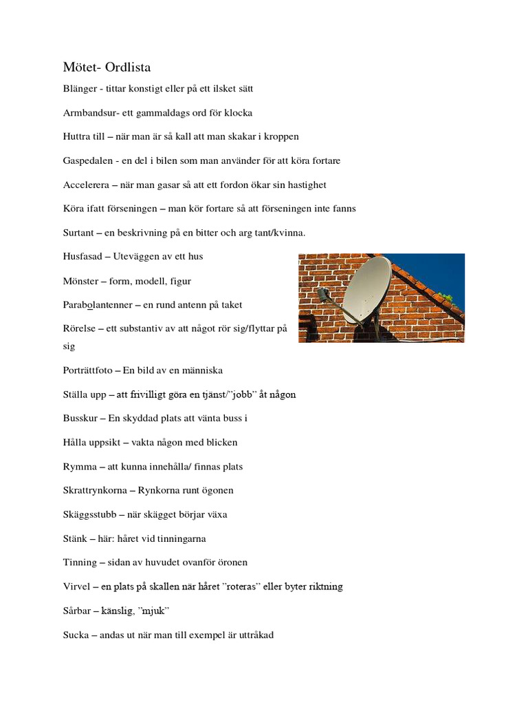 Mötet Ordlista | PDF