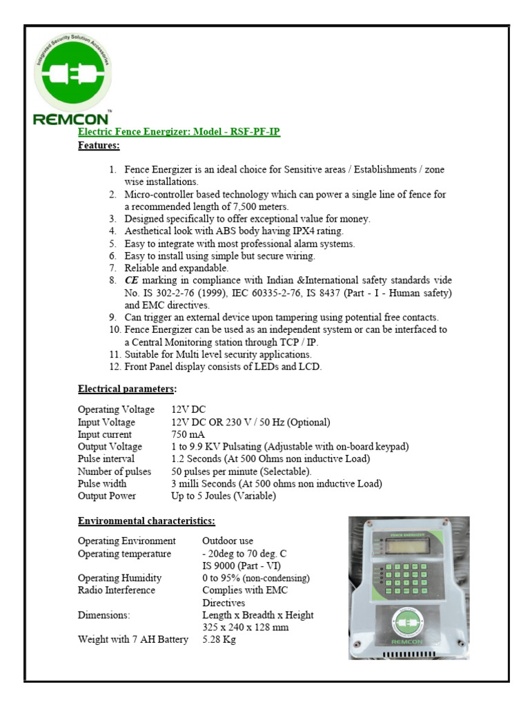 Remcon RSF-PF-IP | Download Free PDF | Battery Charger | Power Supply