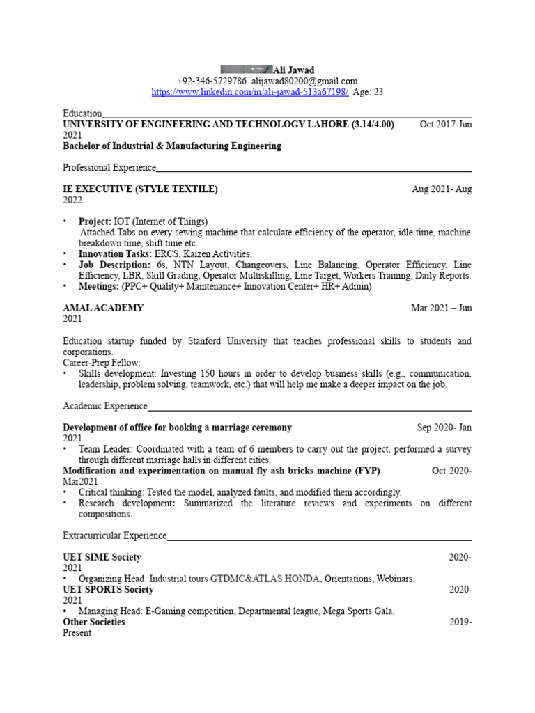 Ali Jawad Resume NEW | PDF