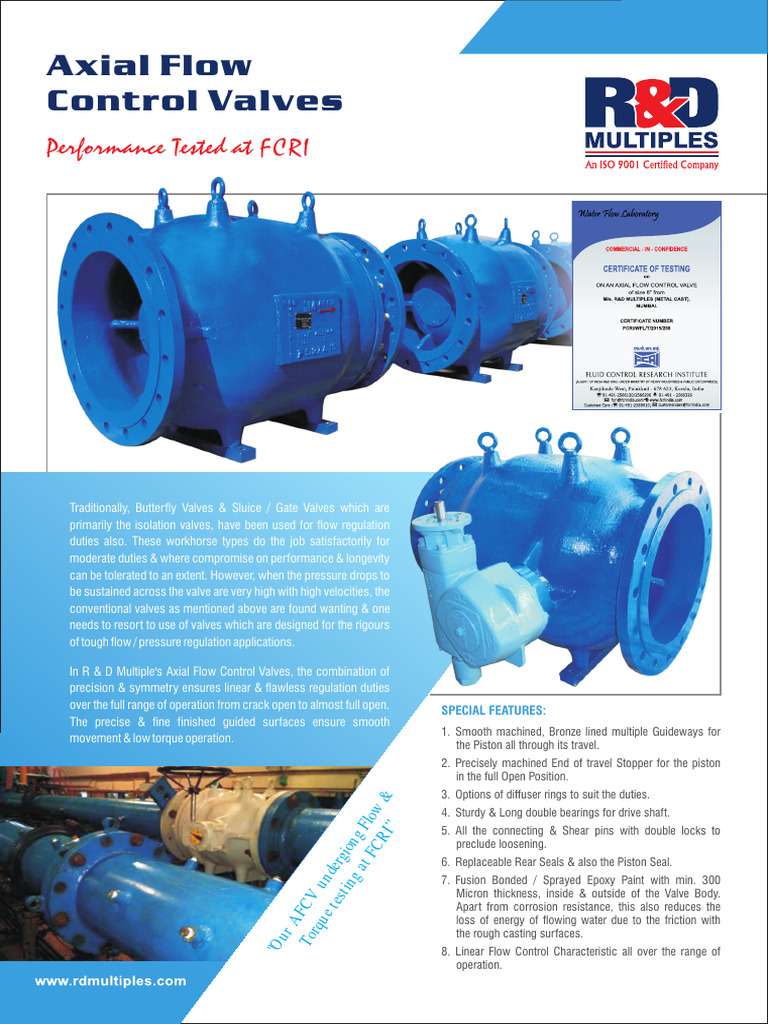 R&D Axial Flow Control Valves | Download Free PDF | Valve | Piston