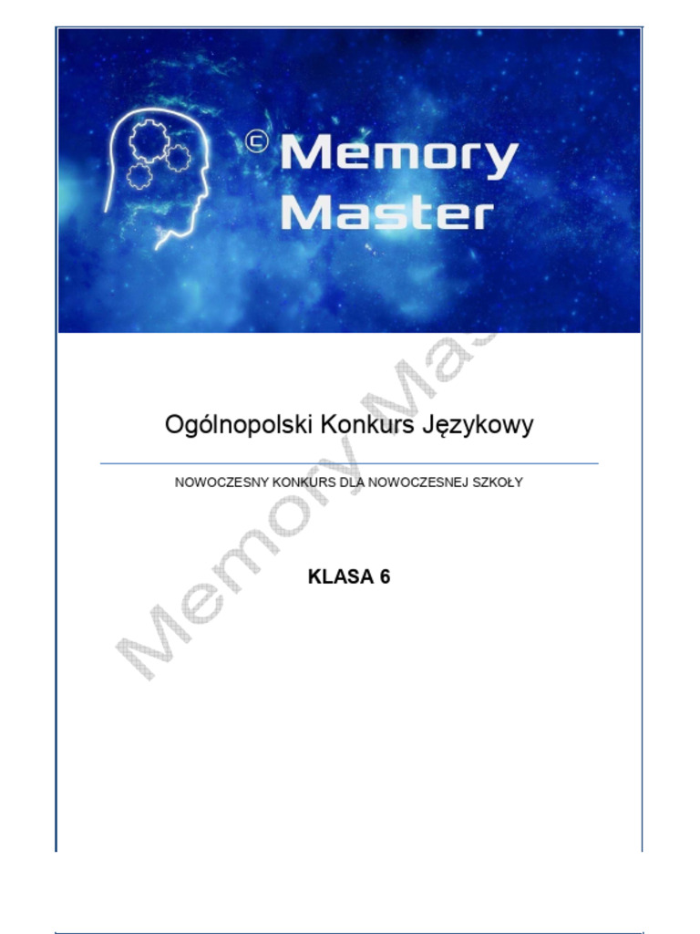 Memory Master Klasa 6 | PDF