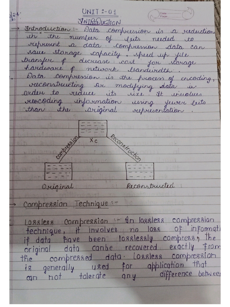 DataCompression - Unit 1 | PDF