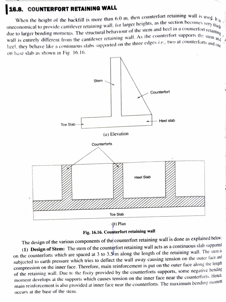 Counterfort Retaining Wall Design | PDF | Building Engineering | Mechanics