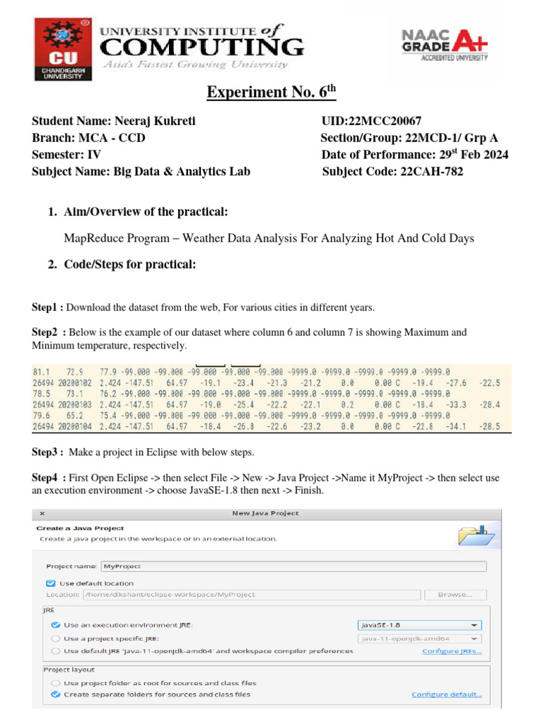 Worksheet 6th | PDF | Apache Hadoop | Map Reduce
