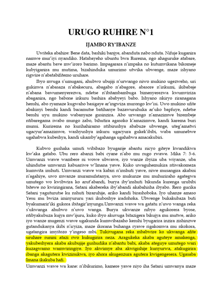 URUGO RUHIRE Original-1 | PDF