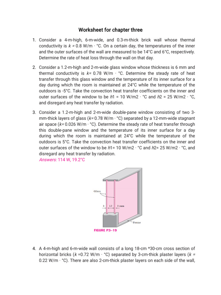 Worksheet For Chapter Three | Download Free PDF | Heat Transfer ...
