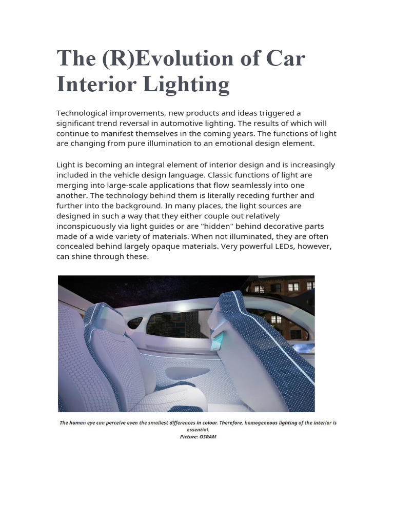 The (R) Evolution of Car Interior Lighting | PDF | Light Emitting Diode | Color