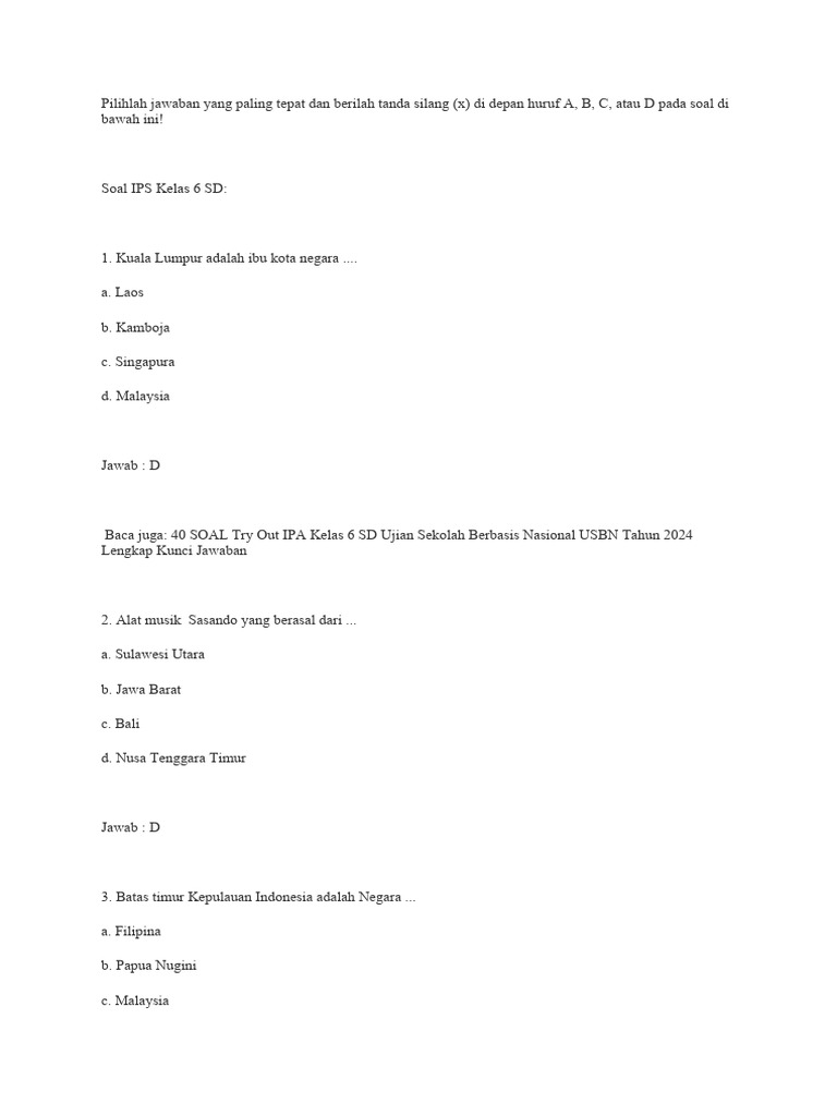Soal AKM IPS SD | PDF | Seni & Disiplin Bahasa | Kesehatan Holistik