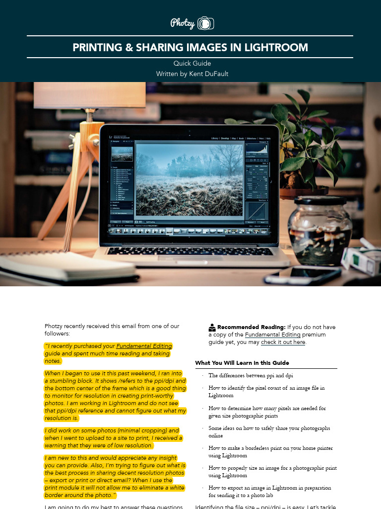 Printing and Sharing in Lightroom | PDF | Image Resolution | Pixel
