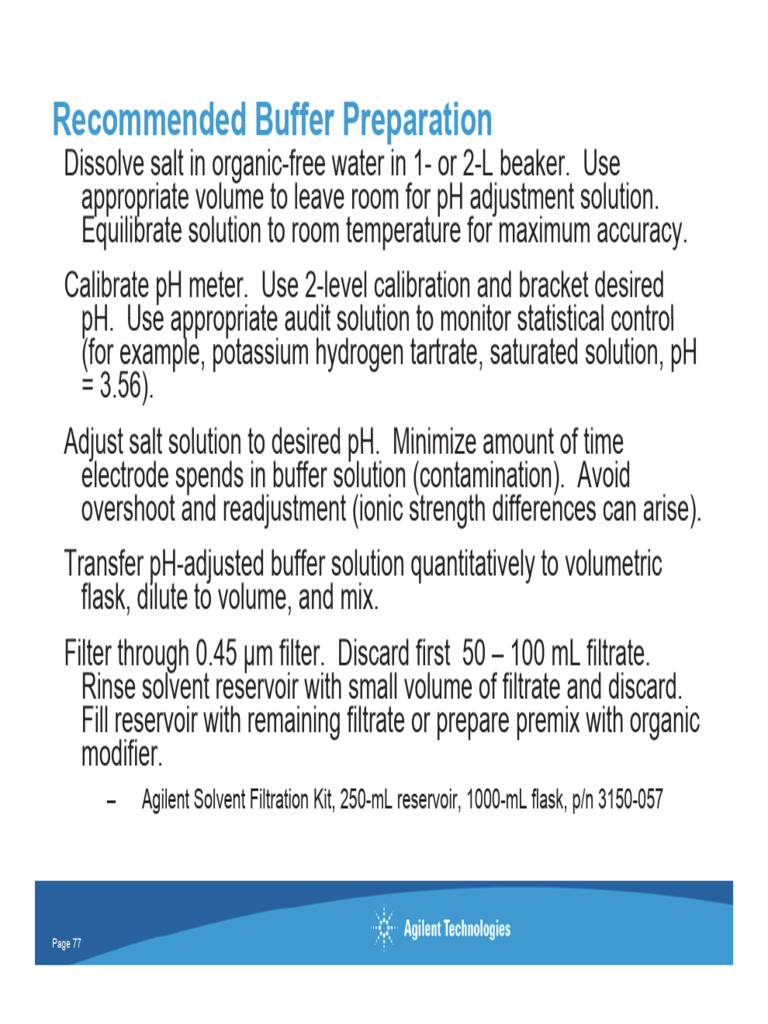 Buffer Preparation and System Equilibration | PDF | Ph | Filtration
