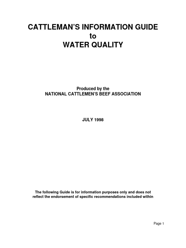 Water Quality | PDF | Clean Water Act | Water Pollution
