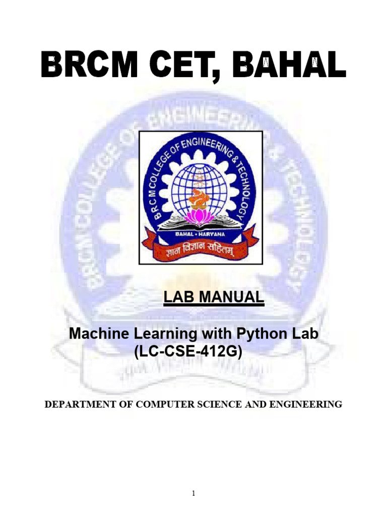 ML With PYTHON LAB | PDF | Machine Learning | Artificial Neural Network