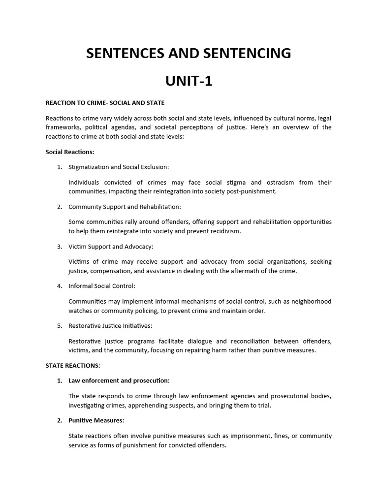 Sentences and Sentencing | PDF | Punishments | Crimes