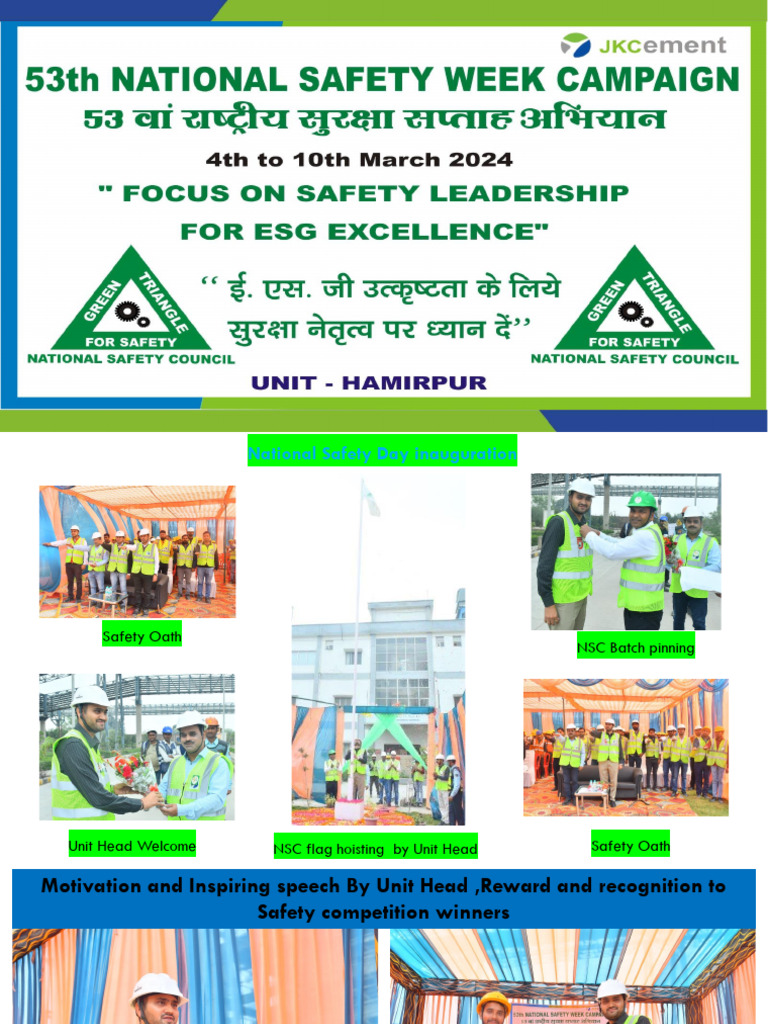 National Safety Week - 2024 Report | PDF | Technology & Engineering