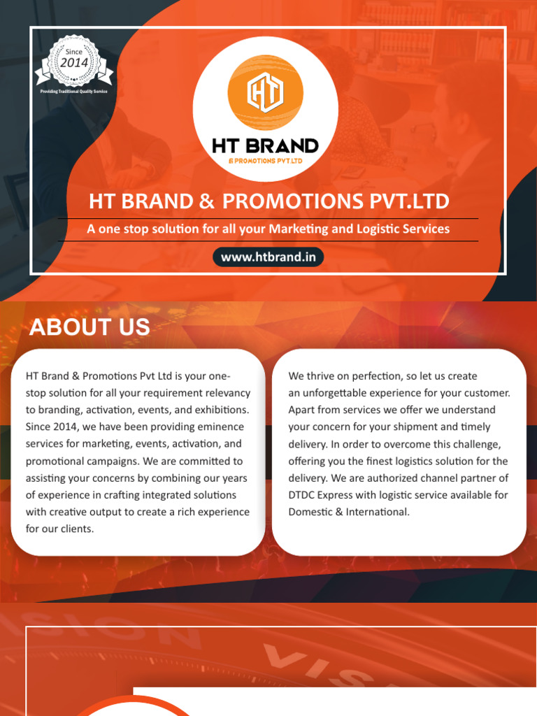 HT Brand & Promotions PVT LTD Credentials | PDF | Brand | Marketing
