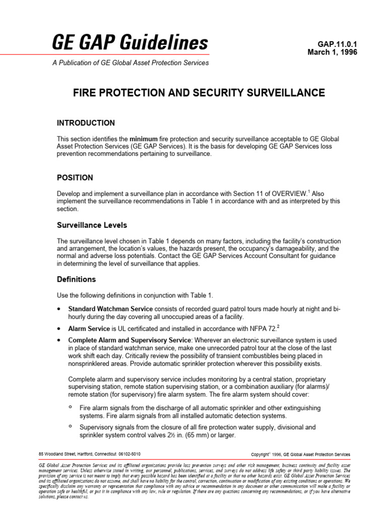 Fire Protection and Security Surveillance (Ge Gap) | PDF | Fire Sprinkler System | Security Guard
