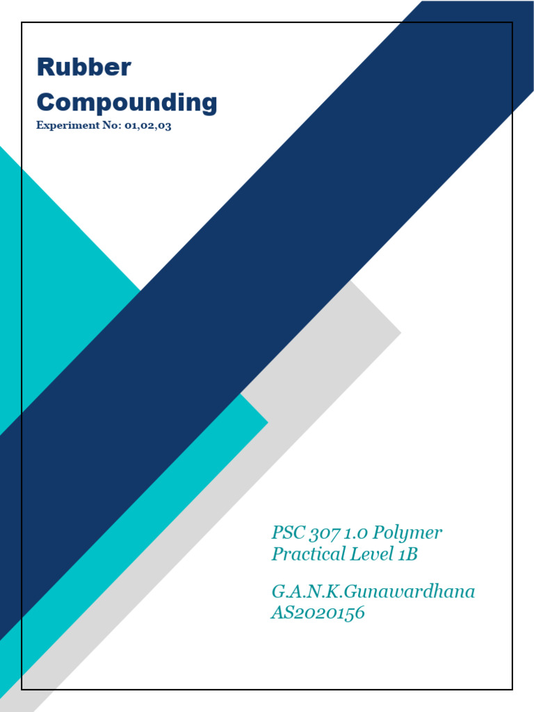 Rubber Compounding | PDF | Natural Rubber | Cross Link