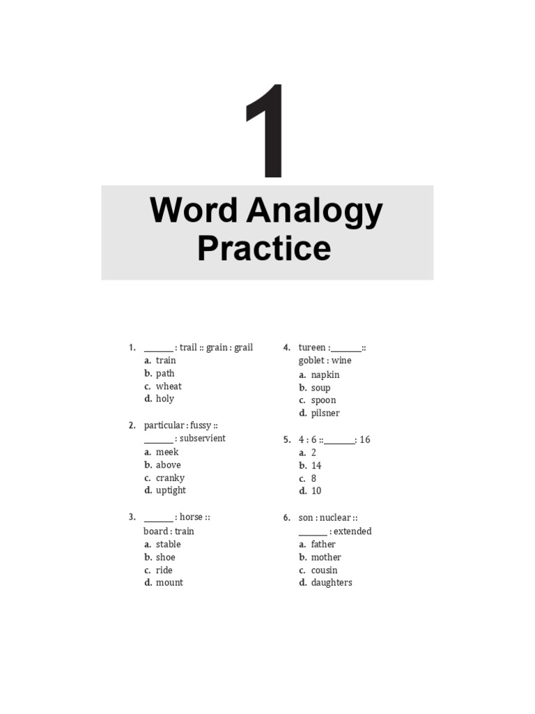 ANALOGIES Test | PDF