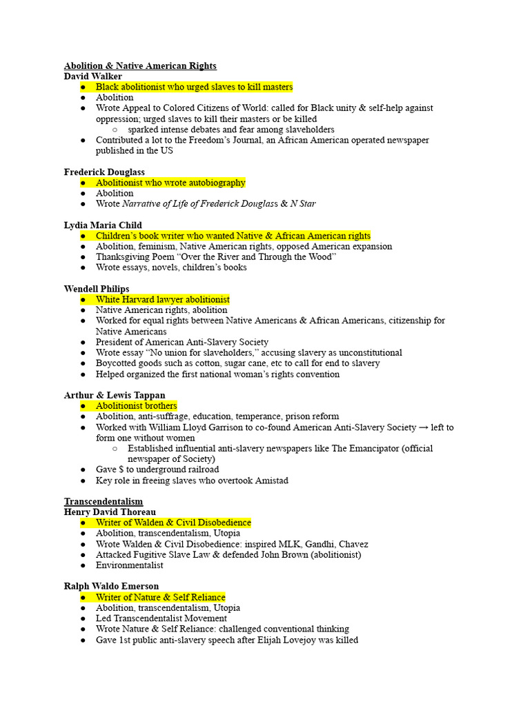 Reformers & Rights Advocates | PDF | Abolitionism In The United States ...