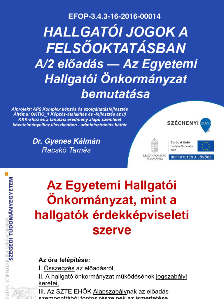 Xa-Hlgjog A-2 Az Egyetemi Hallgatoi Onkormanyzat Bemutatasa | PDF