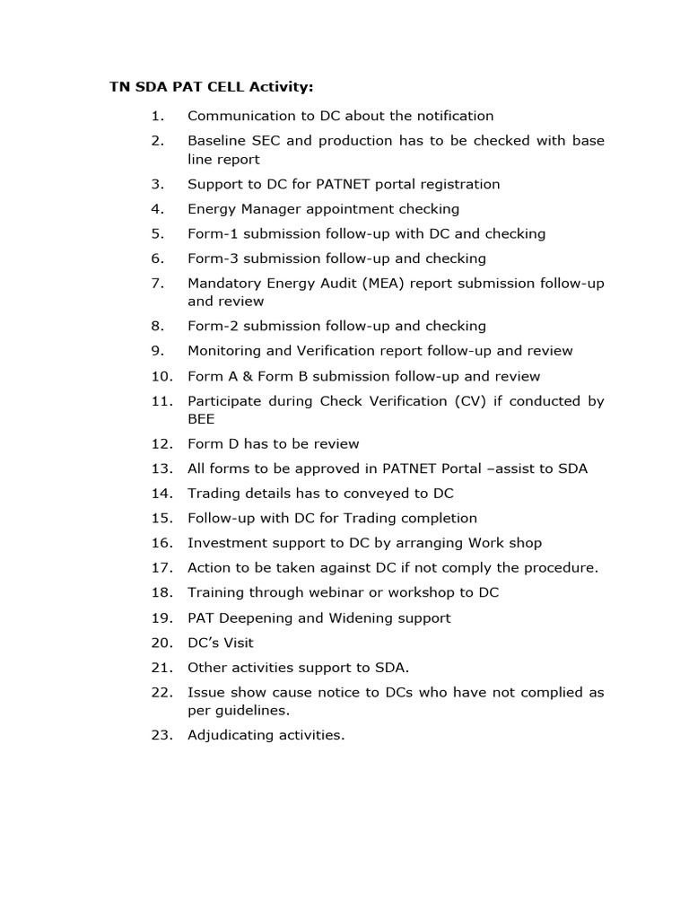 PAT CELL Activities 29112023 | PDF