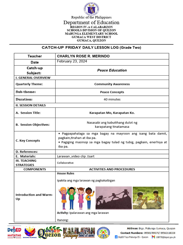 Grade 2 Catch Up Friday DLP 02 23 2024 | PDF