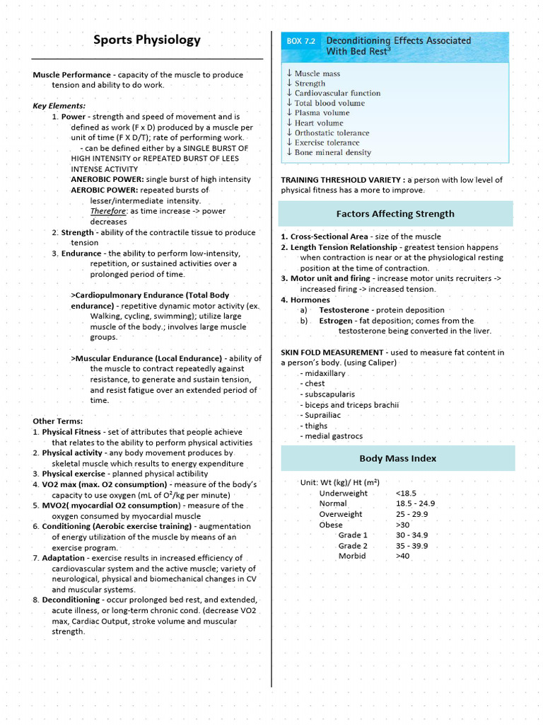 Sports Physiology | PDF | Adenosine Triphosphate | Physiology