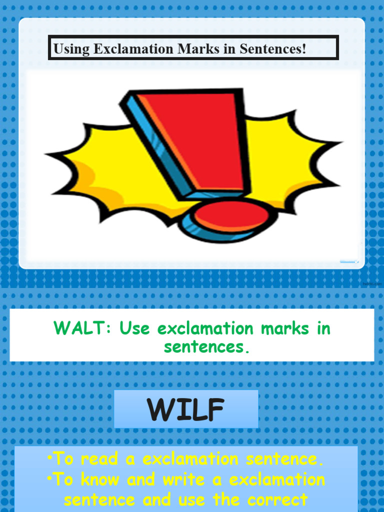 Using Exclamation Marks in Sentences | PDF | Sentence (Linguistics ...
