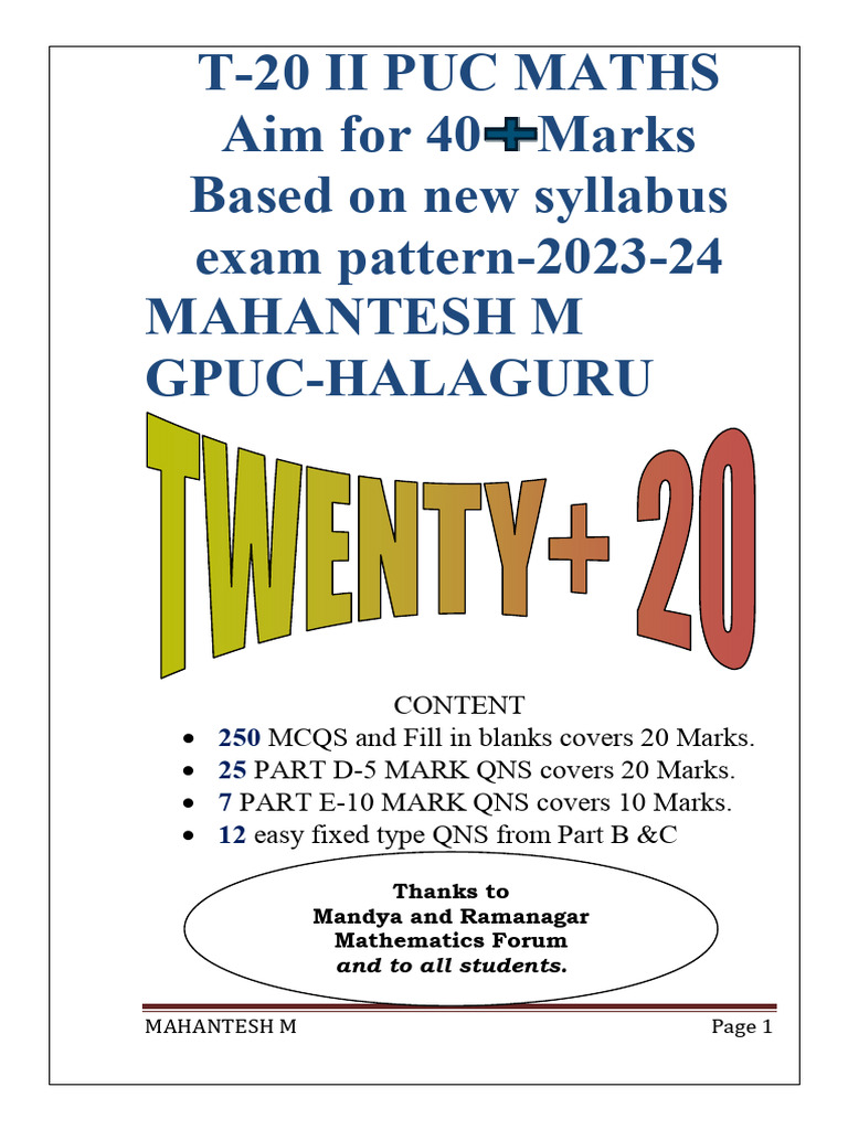 Quick Maths Revisiontwenty20 | PDF | Matrix (Mathematics) | Mathematics