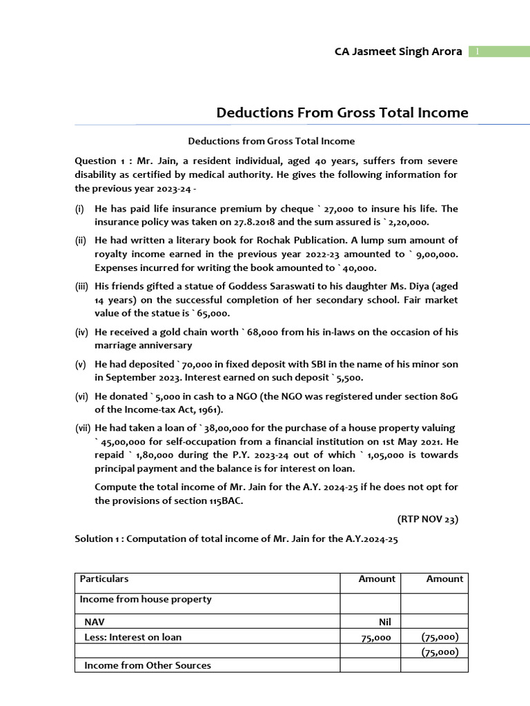 Deductions | PDF | Life Insurance | Tax Deduction