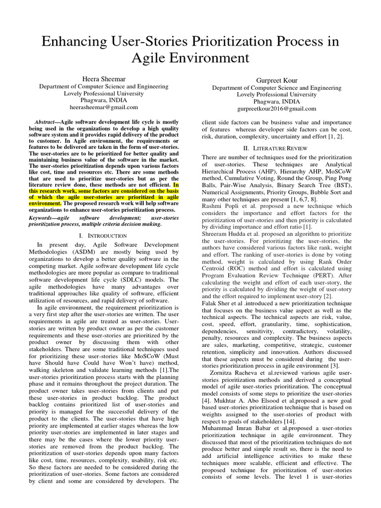 Heera - Enhancing User Stories | PDF | Software Development Process | Agile Software Development