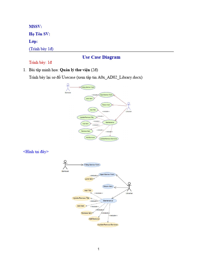 Use Case Diagram: (Trình Bày 1đ) | PDF