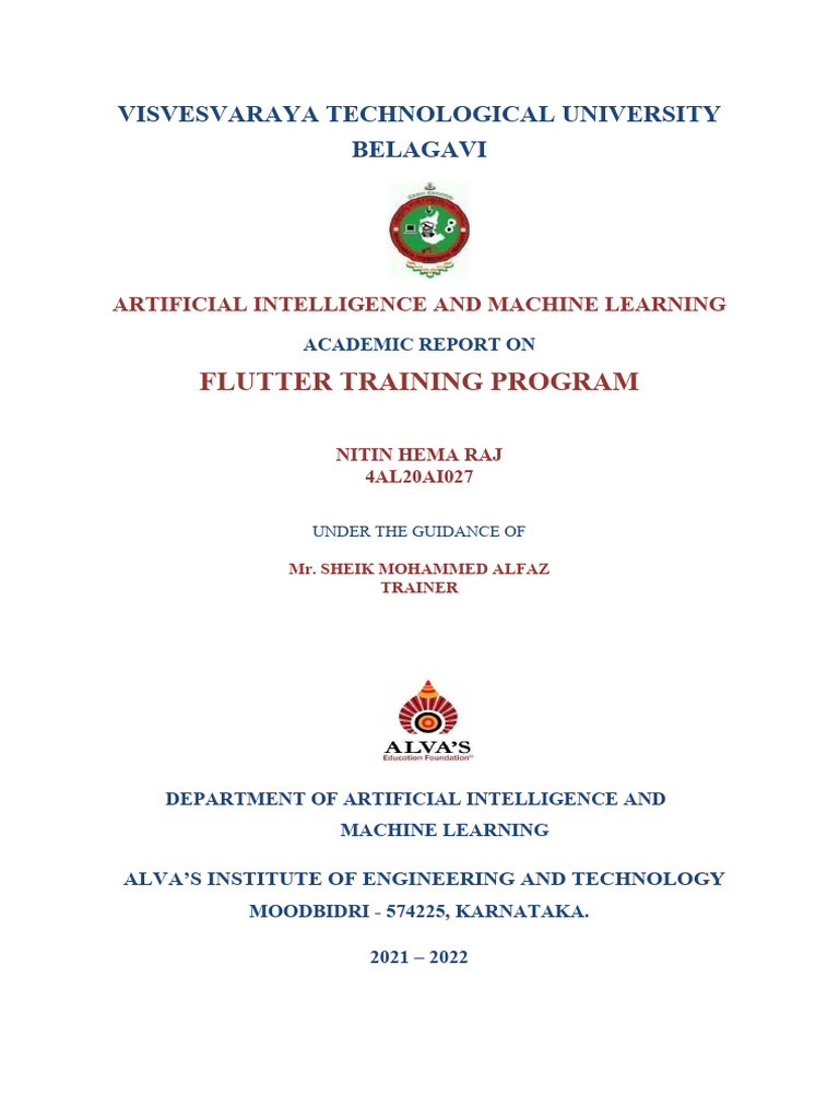 Flutter Training Report | PDF | Computer Engineering | Computing Flutter Training Report | PDF | Computer Engineering | Computing