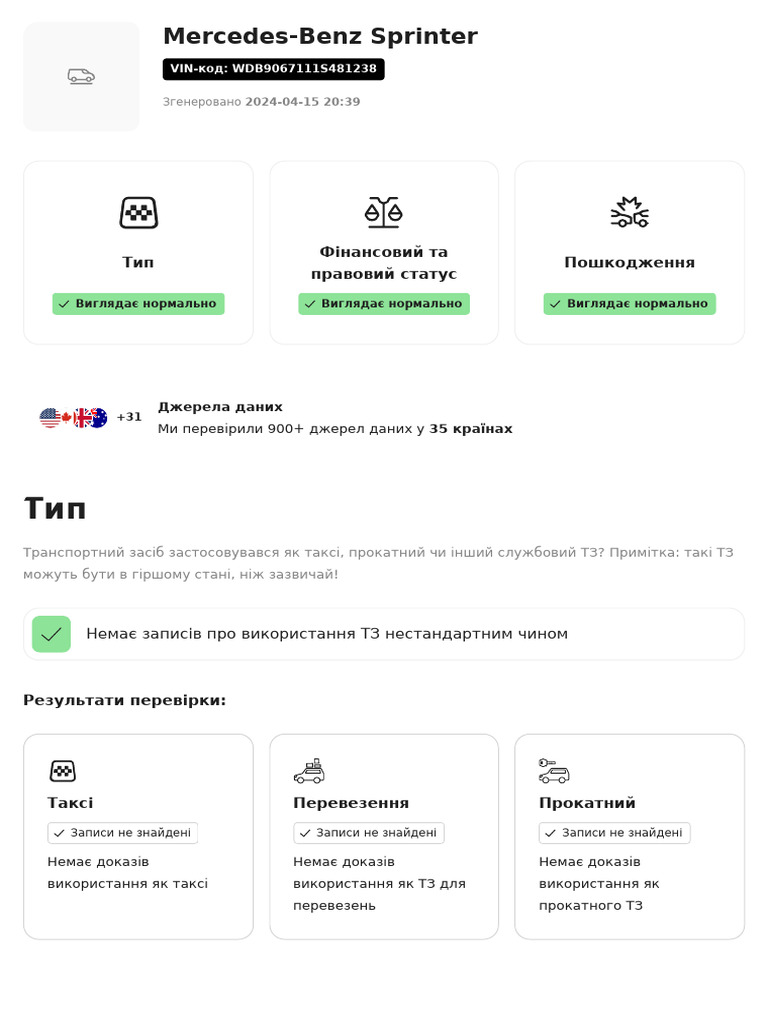 Mercedes-Benz Sprinter: VIN-код: WDB9067111S481238 | PDF