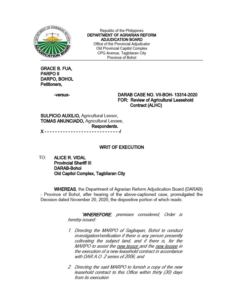 2022-Writ-of-Execution Guide 2 | PDF | Legal Procedure | Separation Of Powers