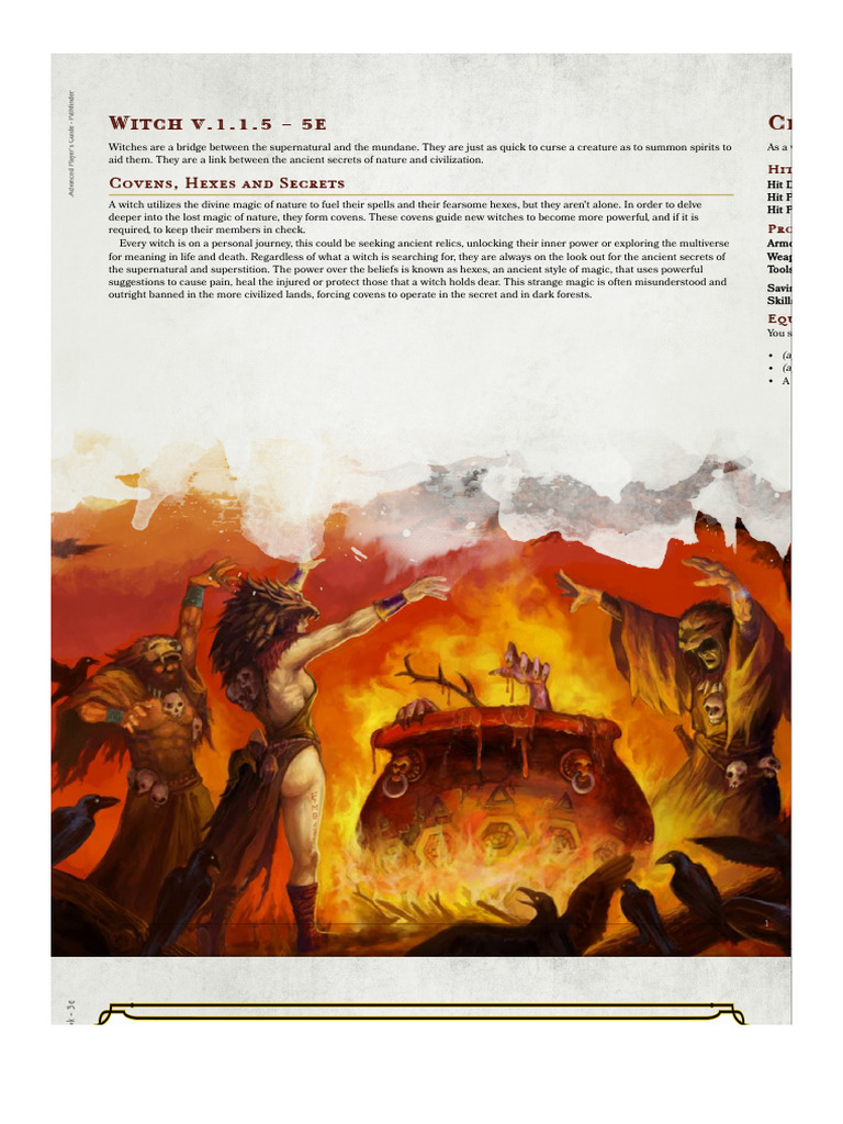 Witch Class GM Binder | PDF | Witchcraft | Supernatural