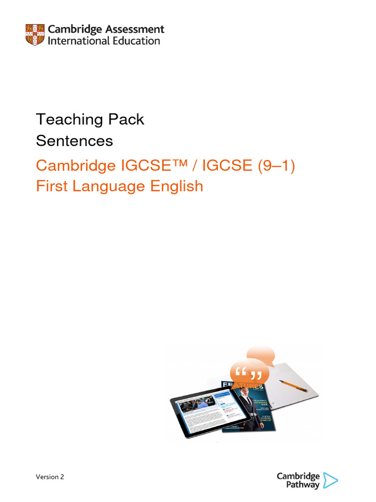 IGCSE Simple, Compound, Complex Sentences Resource Pack | PDF | Subject ...