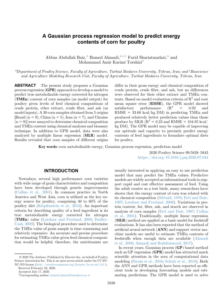Gaussian Process Regression 1-S2.0-S0032579120305265-Main | PDF | Mean ...