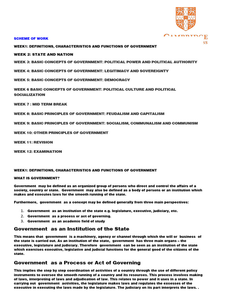 Complete Notes For SS1 Government First Term | PDF | Communism ...
