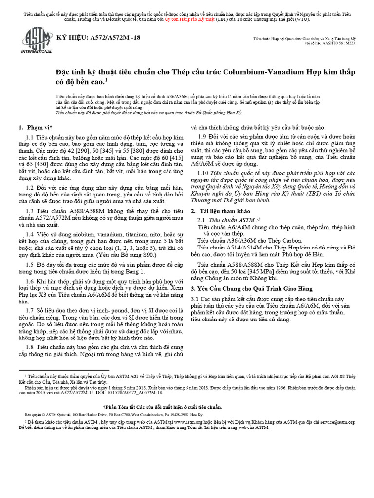 Tieu Chuan Astm A572-2018 - VN Đã Check 01 | PDF