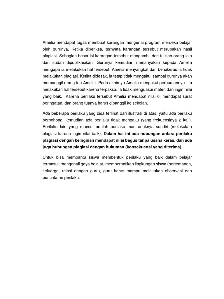 Contoh Perilaku Di Sekolah | PDF