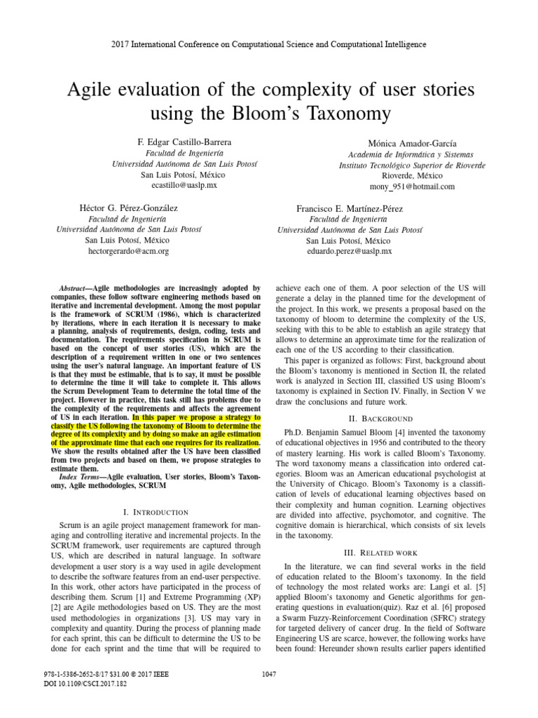 13. F. Edgar Castillo - Agile Evaluation of the complexity | PDF | Agile Software Development ...