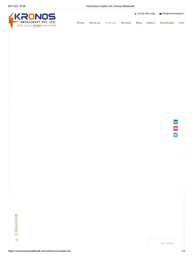 Continuous Limpet Coil - Kronos Metalcraft | PDF | Welding | Construction