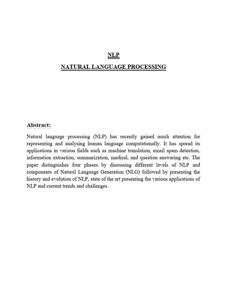 Natural Language Processing | Download Free PDF | Phonology | Parsing