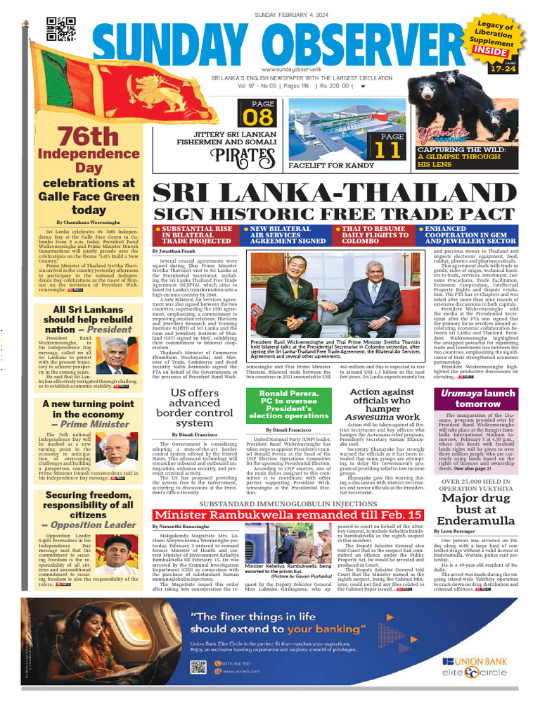 Sunday Observer Highlights - Feb 4, 2024 | PDF | Sri Lanka