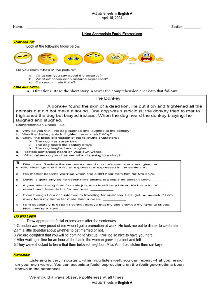 Activity-Sheets-in-English-V | PDF